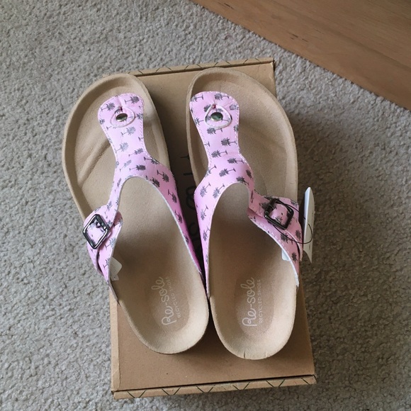 Re-sole | Shoes | Resole Pink Palm Tree Sandals | Poshmark